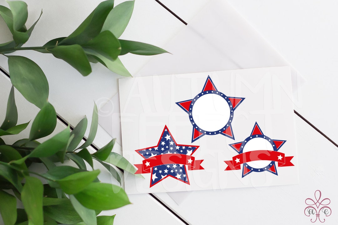 USA Flag Monogram Frames SVG PNG Cut Files Monogram for Independence ...