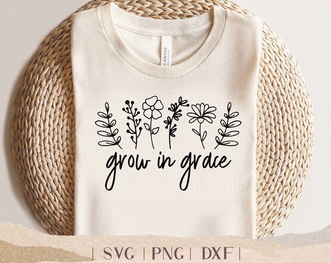 Grow in Grace PNG PDF, Flowers Growth Beauty Positive Bible Verse ...