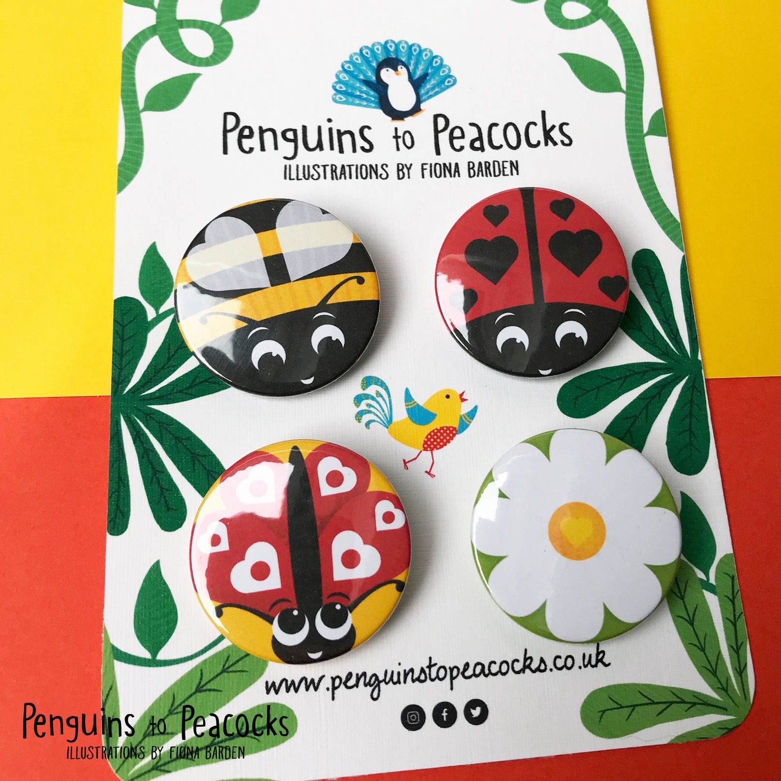 Insect Badge Set Ladybird Badge Bee Badge Butterfly Badge - Etsy