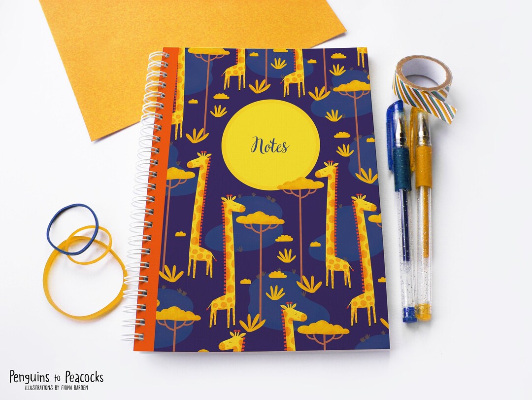 Giraffe Pattern Notebook, A5, African Safari Animal Travel Journal ...
