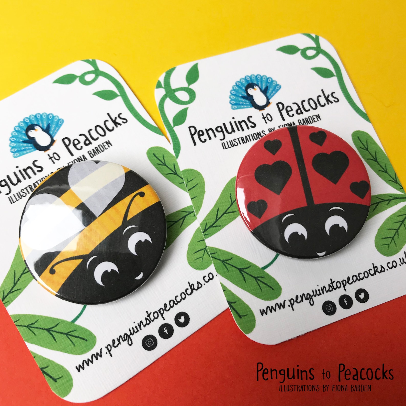 Insect Badge Set Ladybird Badge Bee Badge Butterfly Badge | Etsy