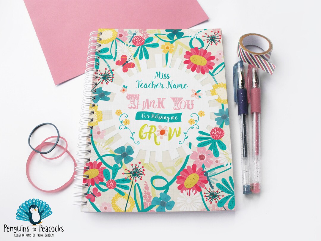 Personalised Teacher Gift Notebook Custom-made With Name Teacher ...