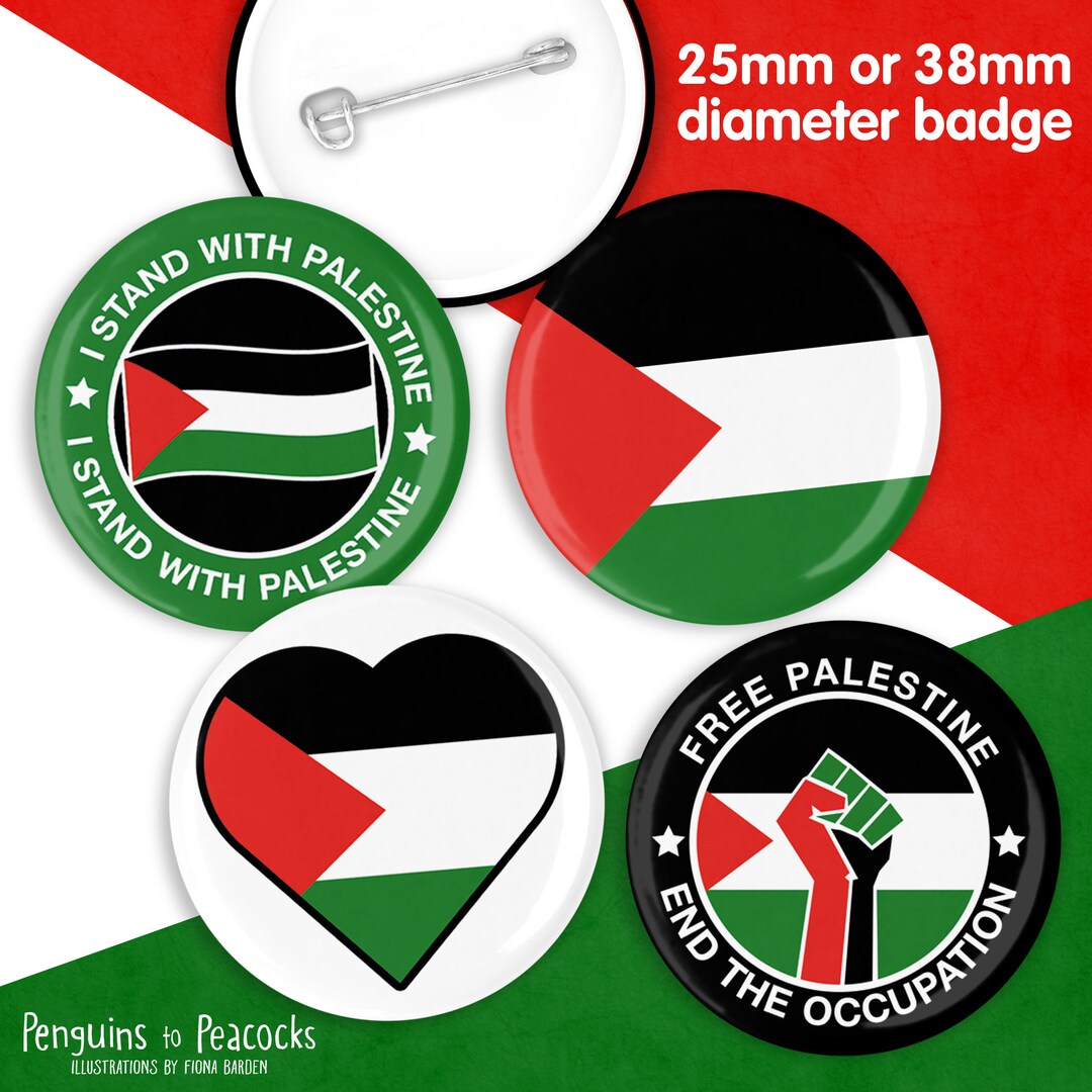 Palestine Protest Button Badges. Individual or Set of 4. Gaza Badge Pin ...
