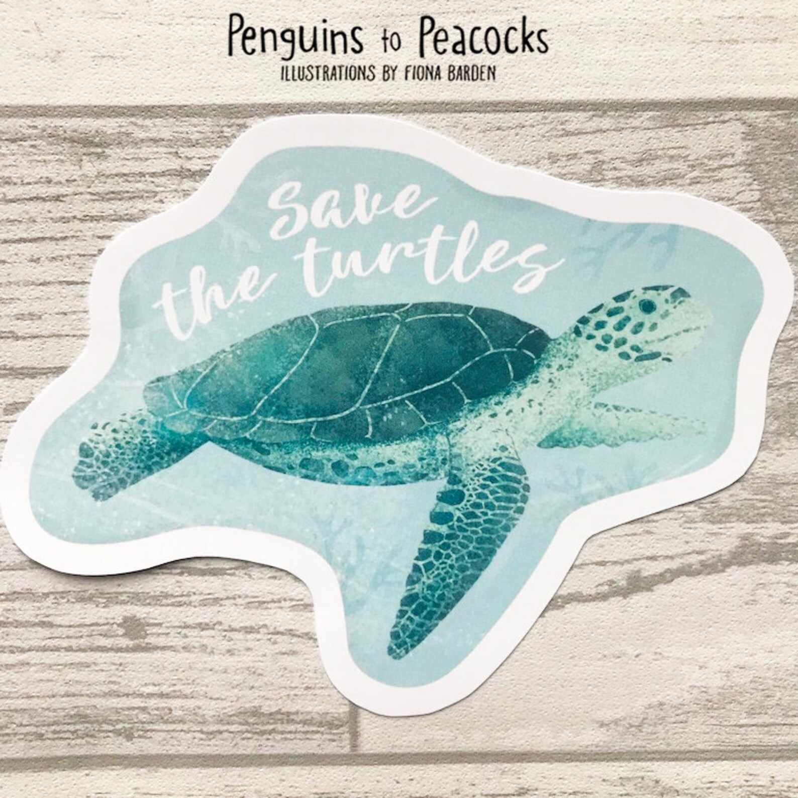 Save the Turtles Vinyl Sticker: Eco-friendly Sea Turtle Decal - Etsy UK