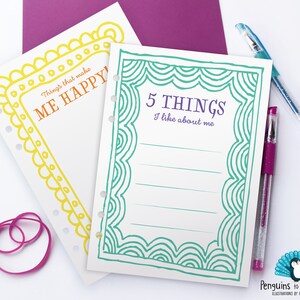 Printable Children's Positive Mindset Happiness Journal. Mindful Doodle ...