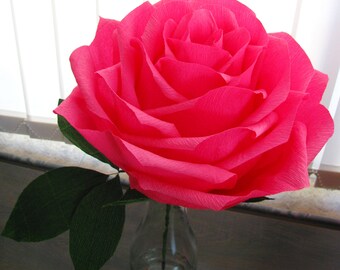 1 Giant 15 red paper rose Bridal bouquet Giant paper | Etsy