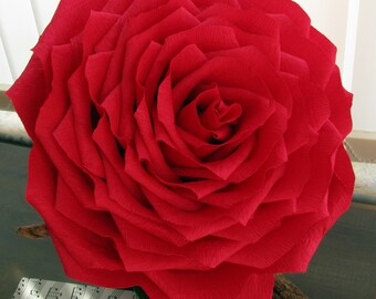 1 Giant 15 red paper rose Bridal bouquet Giant paper | Etsy