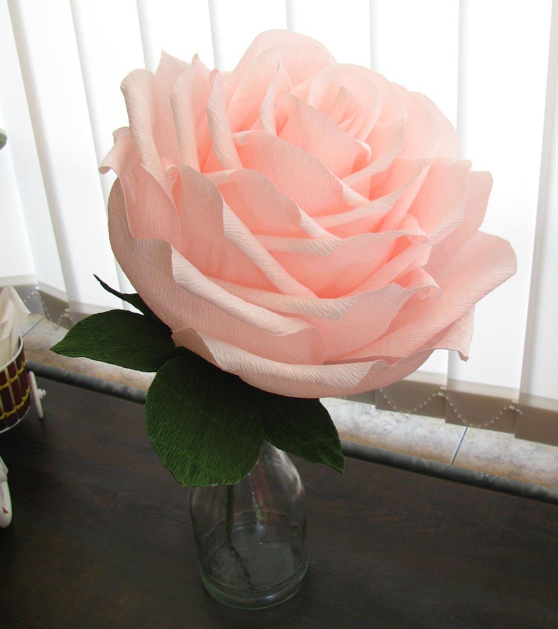 Giant Flower Light Pink Paper Rose Giant Rose Bridal Bouquet | Etsy