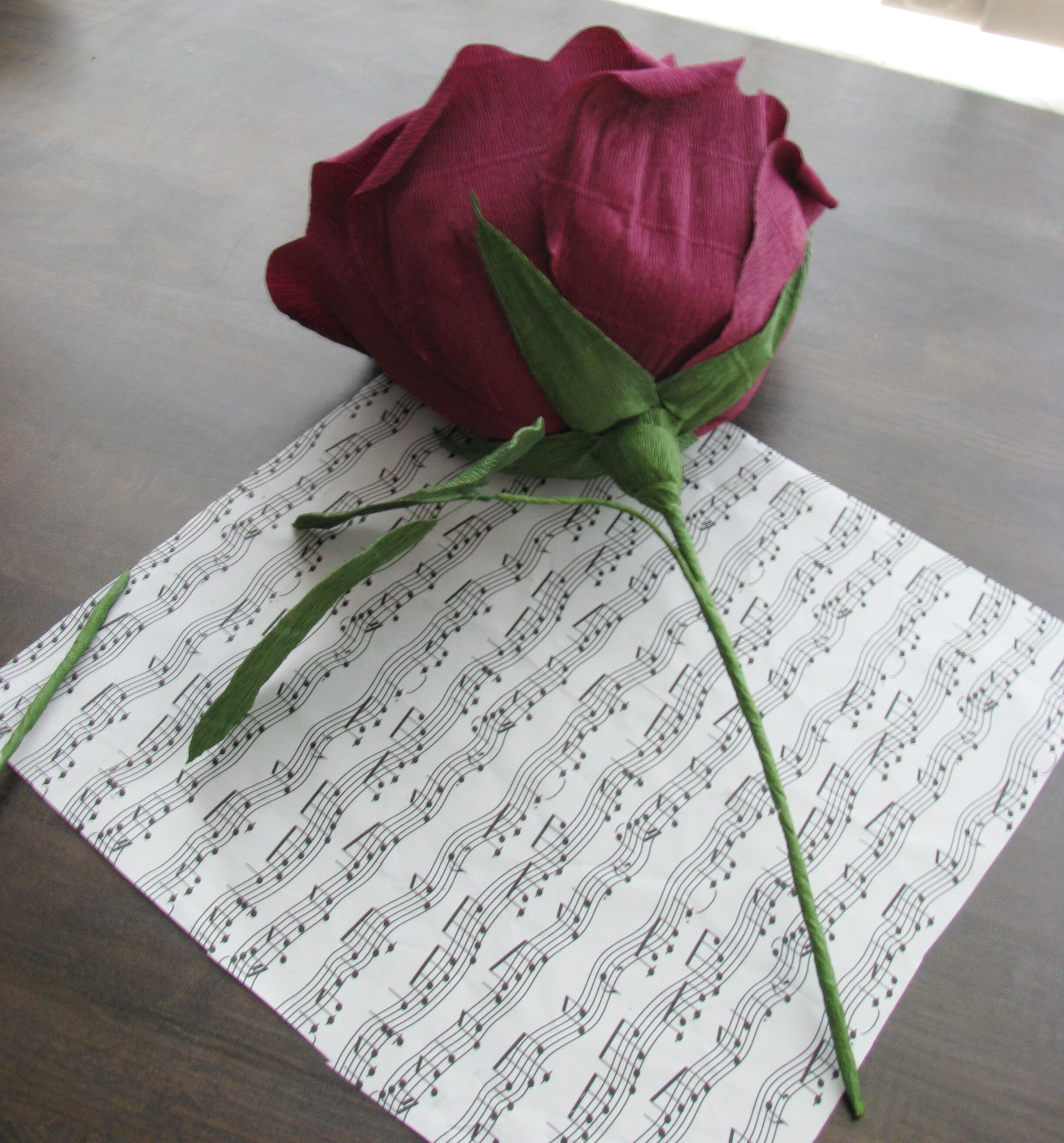 Giant Burgundy Paper Rose 9 Giant Flower Giant Paper - Etsy