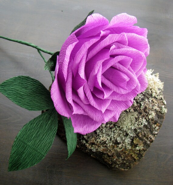 Medium Giant 7 Purple Paper Rose Bridesmaid Bouquet | Etsy