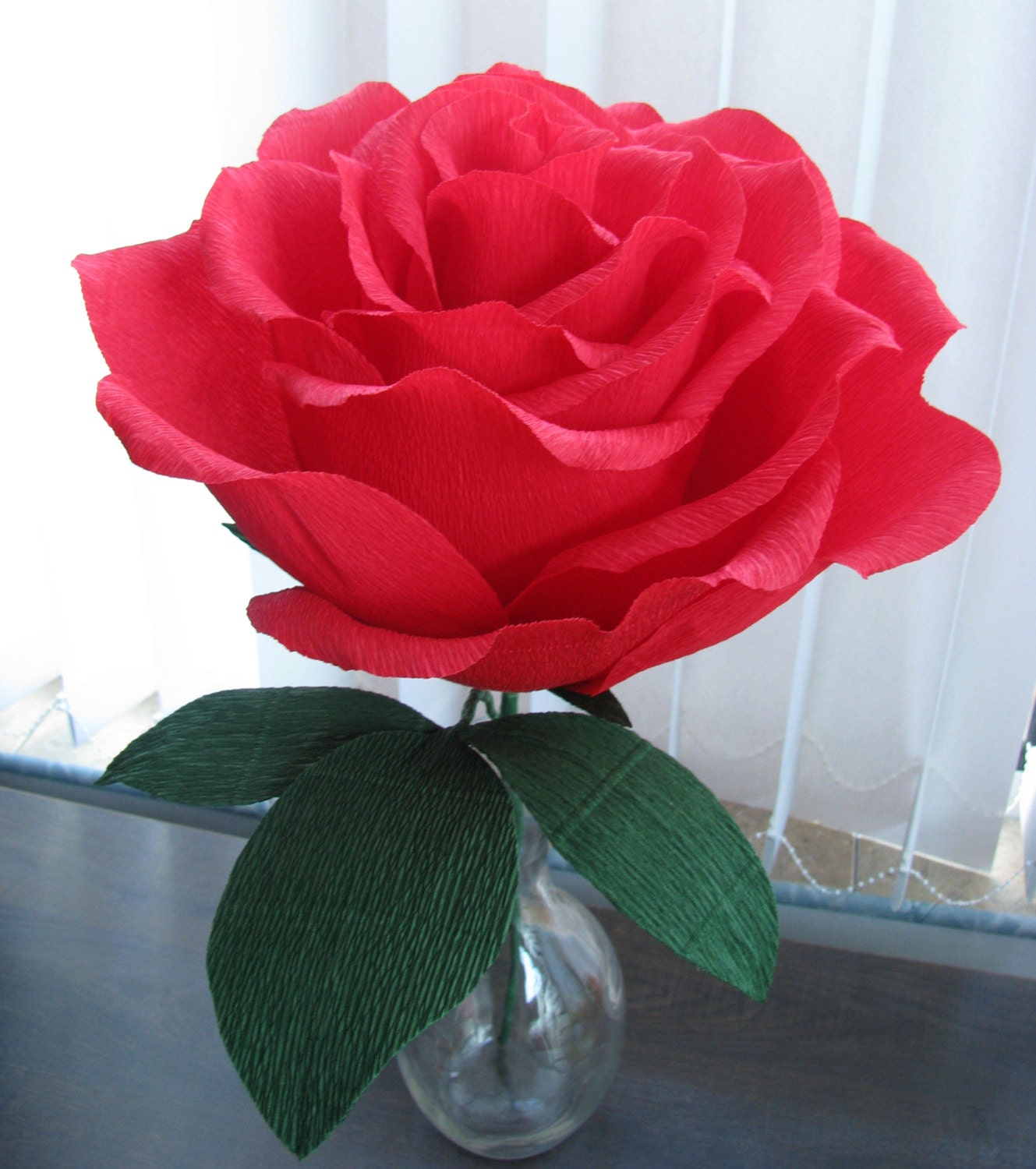 Giant Red Paper Rose Red Paper Flower Large Paper Rose - Etsy