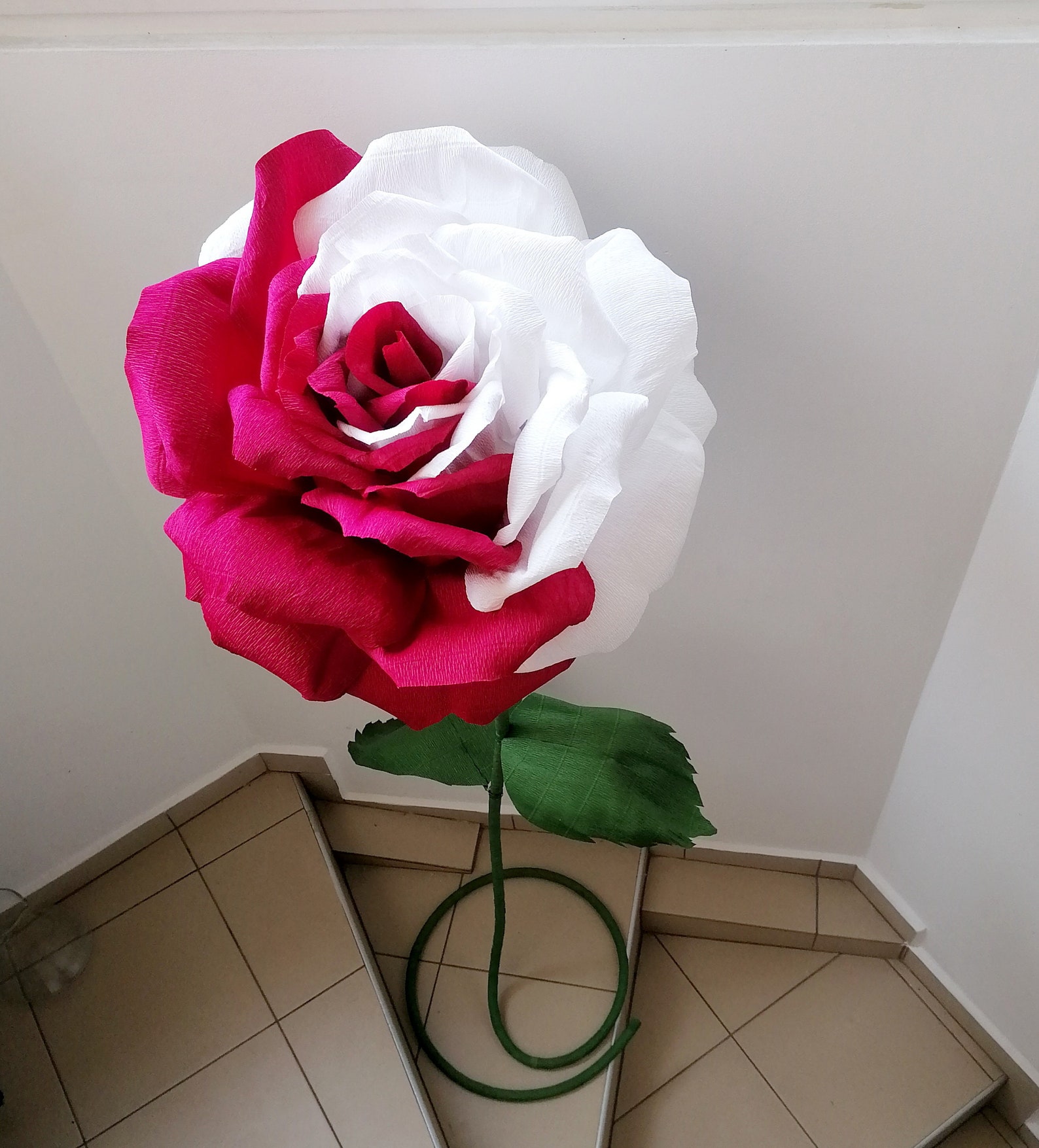 Giant Paper Rose on Stem Alice Design Birthday in Wonderland - Etsy