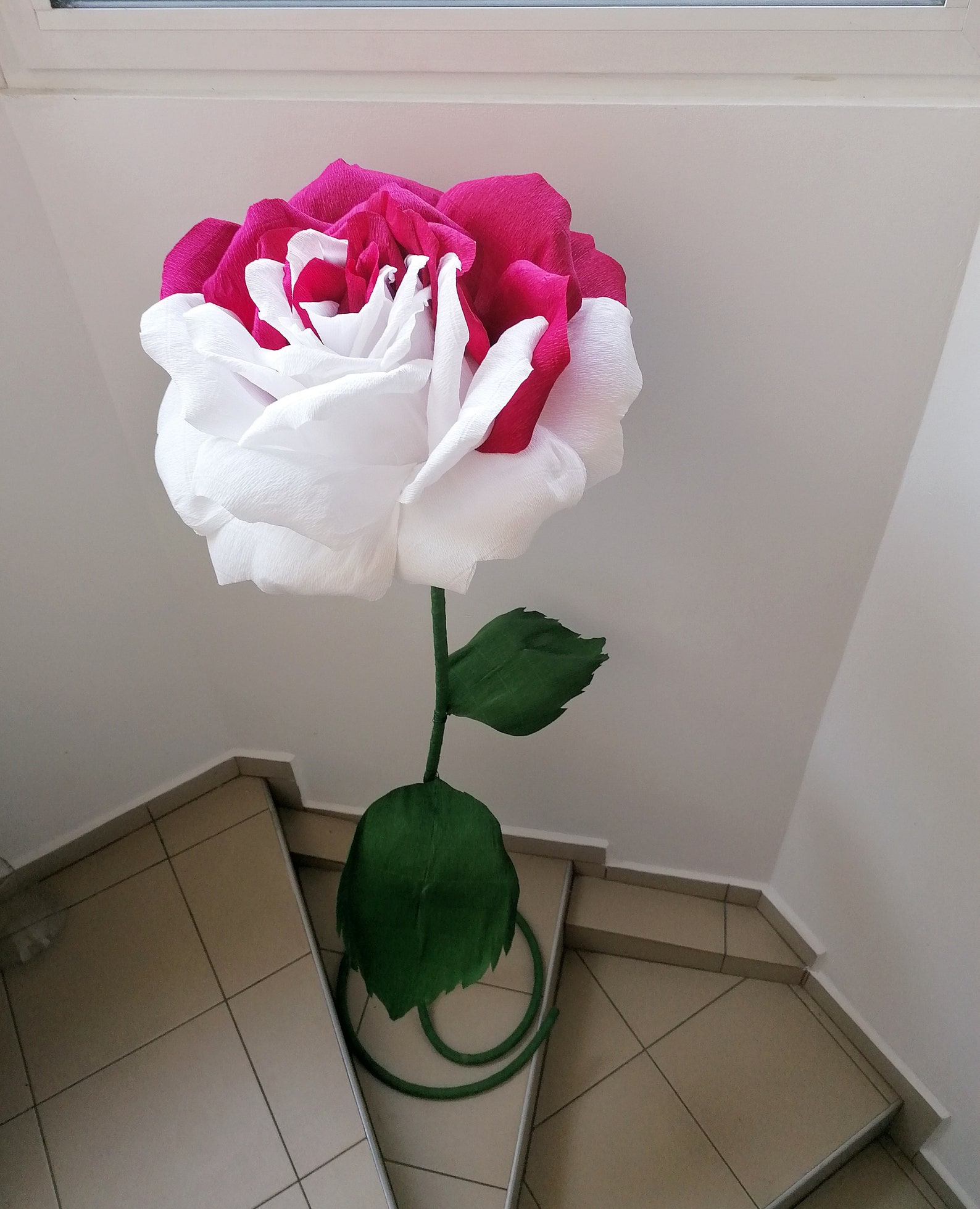 Giant Paper Rose on Stem Alice Design Birthday in Wonderland - Etsy