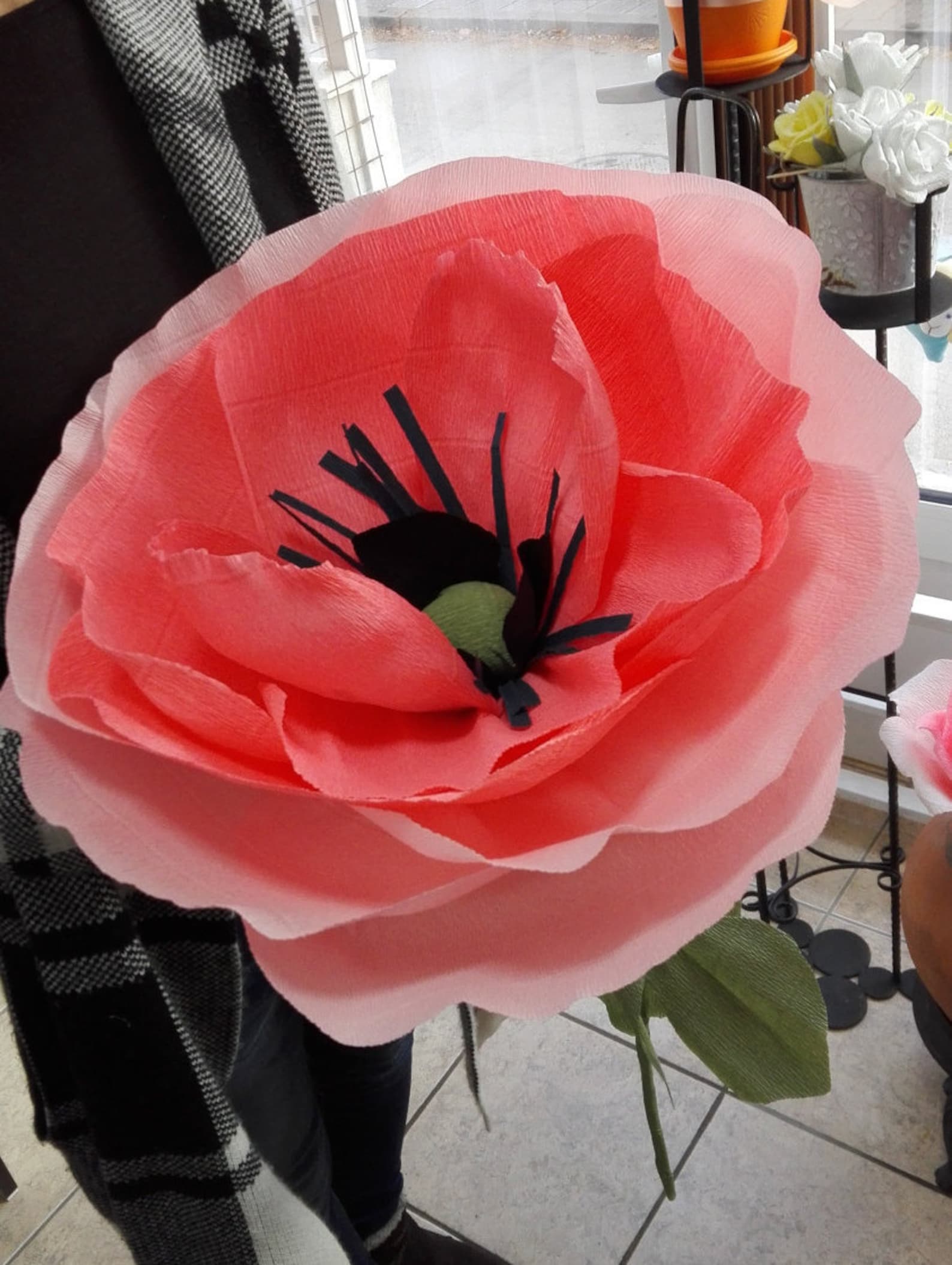Coral Giant Poppy/ Unique Bouquet for Teacher/ Wedding Giant - Etsy