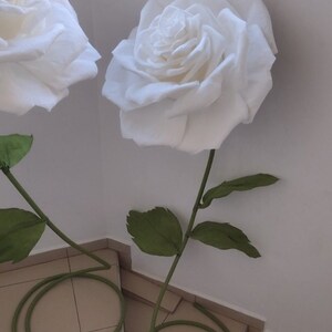 Set of 3 Giant White Roses on Stem | Photography Props | Free Standing ...
