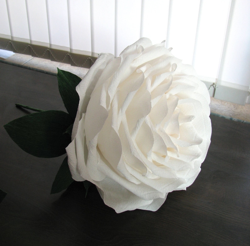 1 Giant 15white Paper Rose Bridal Bouquet White Giant | Etsy