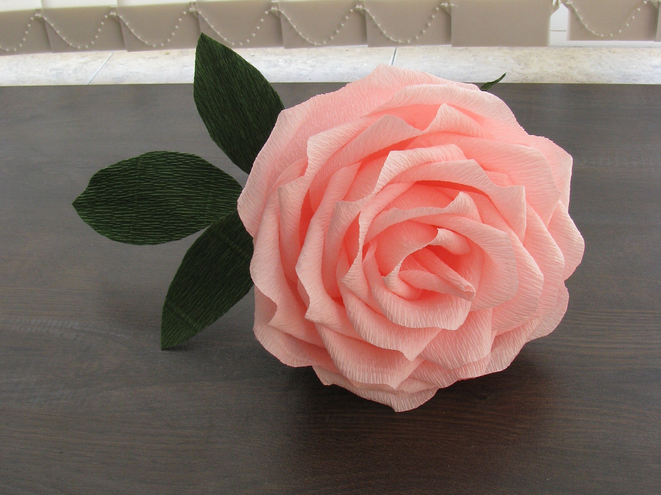 Pink paper rose Medium giant 7 Nursery decor Bridesmaid | Etsy