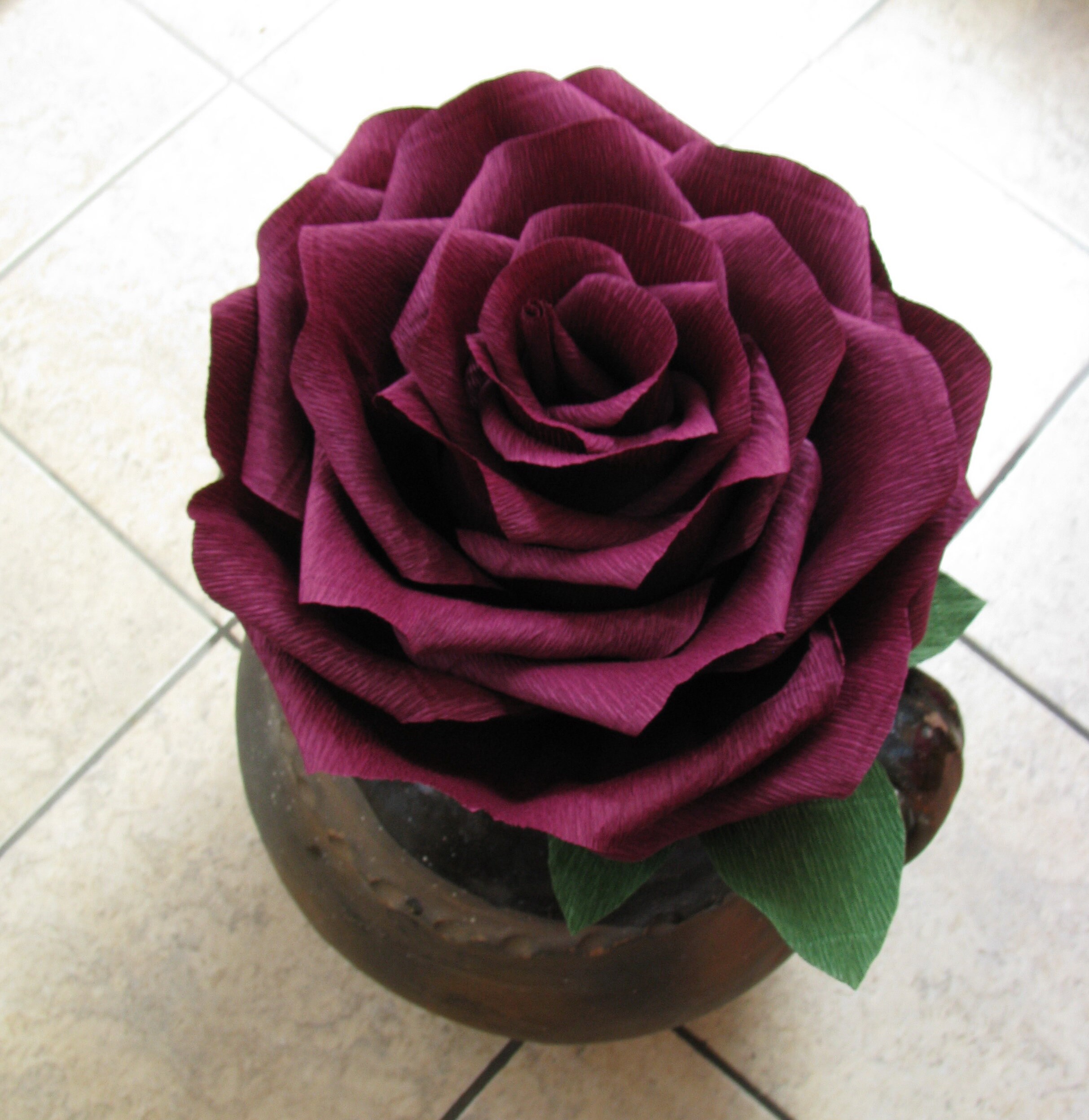 Giant Burgundy Paper Rose 9 Giant Flower Giant Paper - Etsy