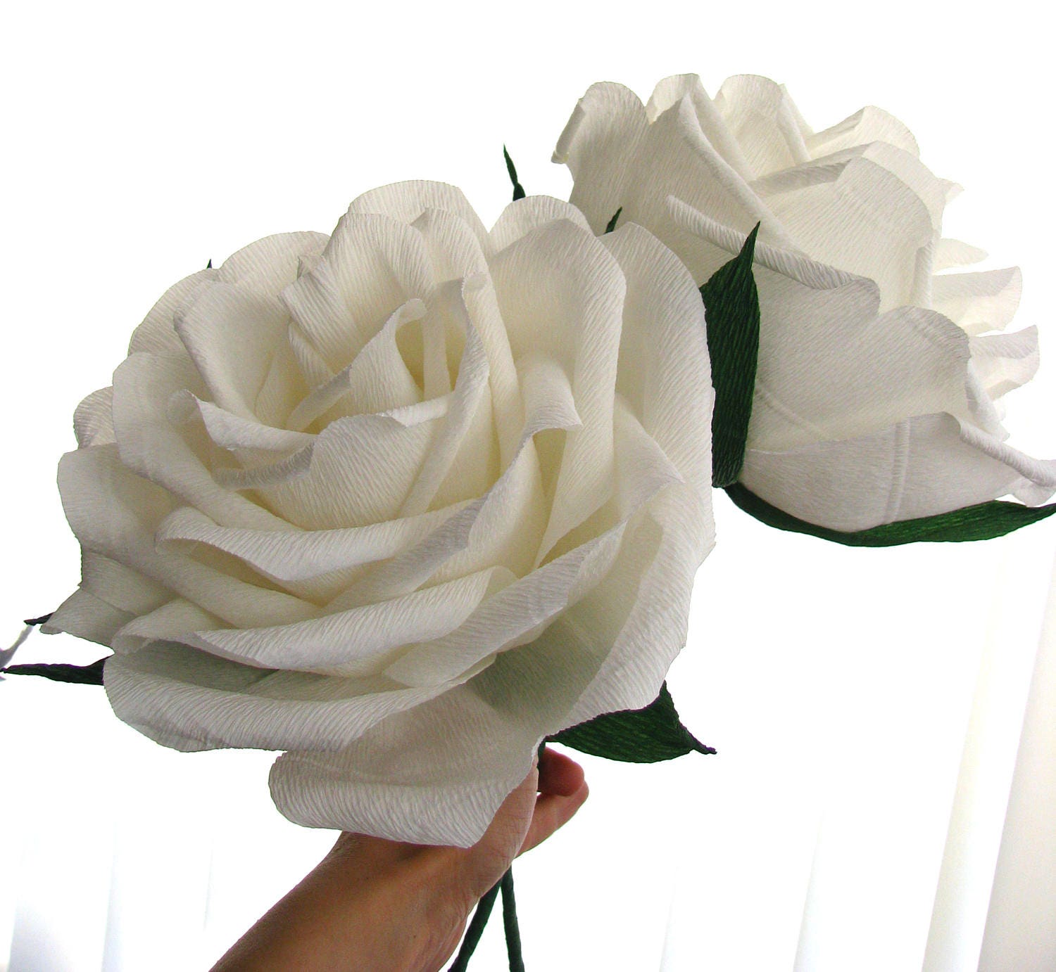 White paper rose Giant paper flower Bridal bouquet Giant | Etsy