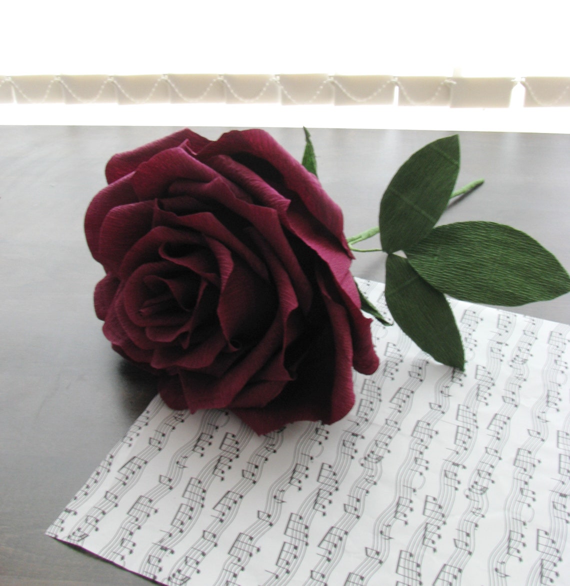 Giant Burgundy Paper Rose 9 Giant Flower Giant Paper | Etsy