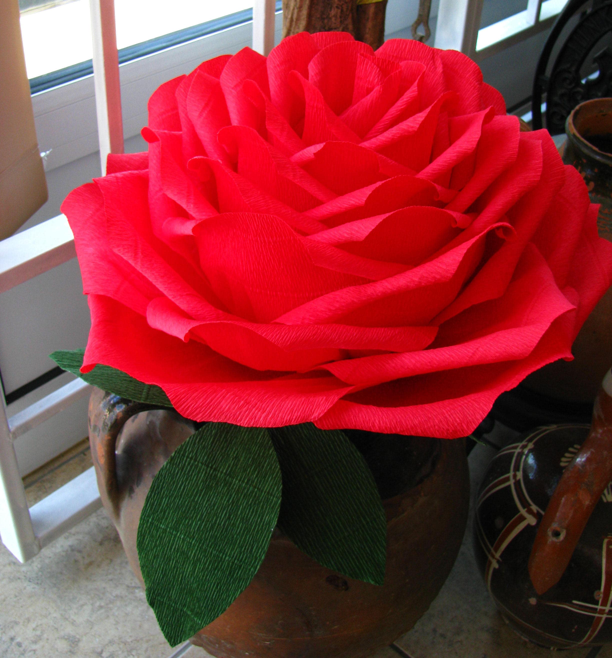1 Giant 15 Red Paper Rose Bridal Bouquet Giant Paper - Etsy