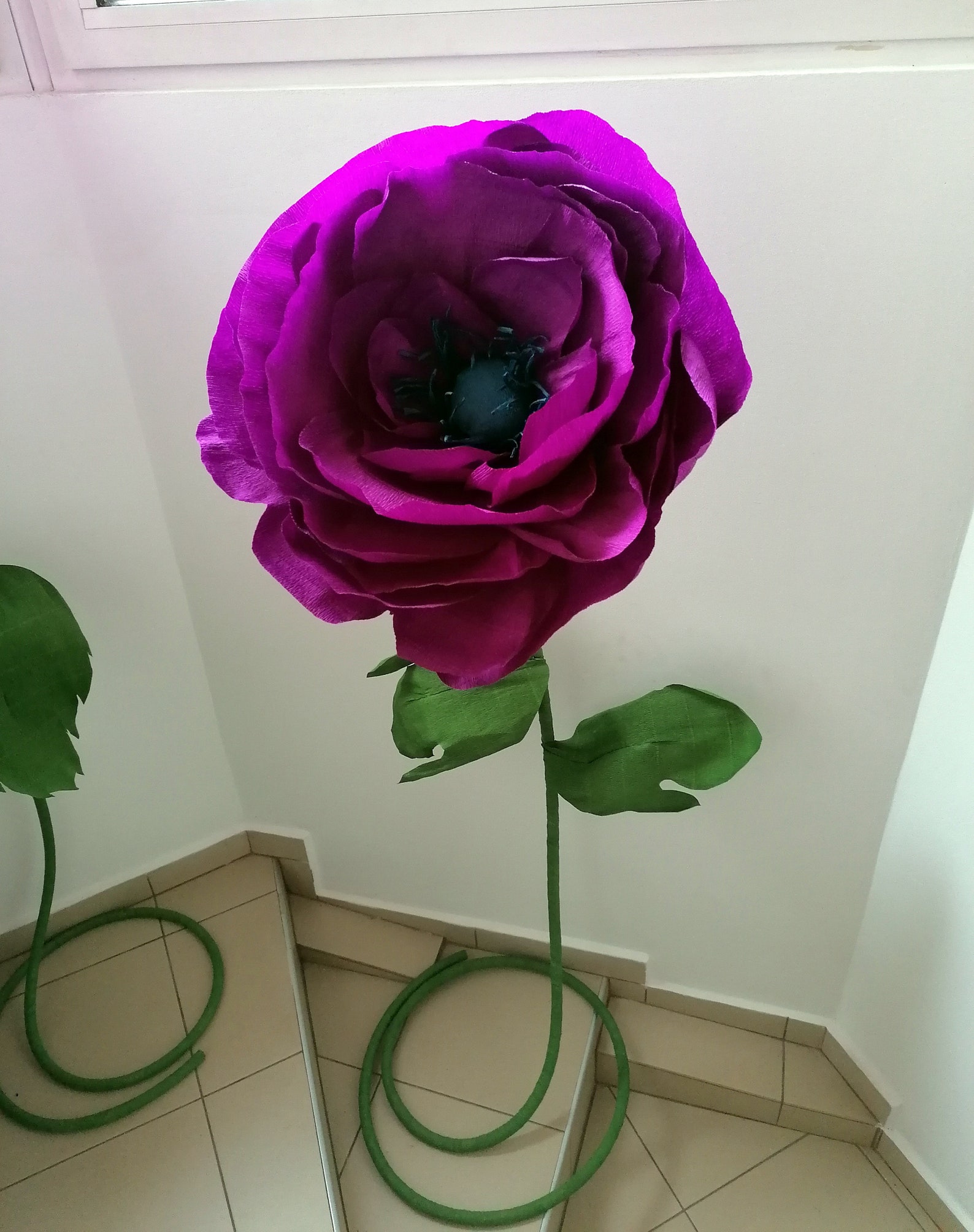 Self-standing Paper Flowers on Stem Wedding Free-standing | Etsy