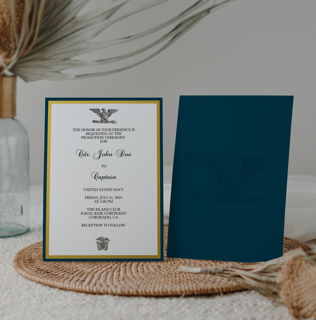 Navy Promotion Invitation | Military Promotion Invite | Editable ...