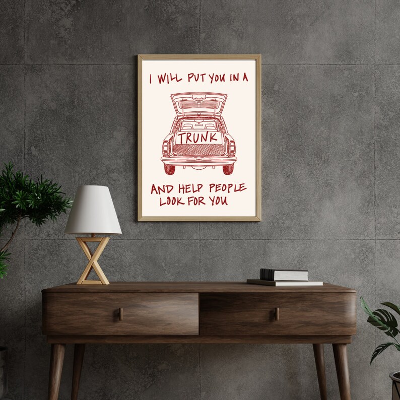 Passive Aggressive Prints Vintage Poster Trendy Living Room Decor Quote ...