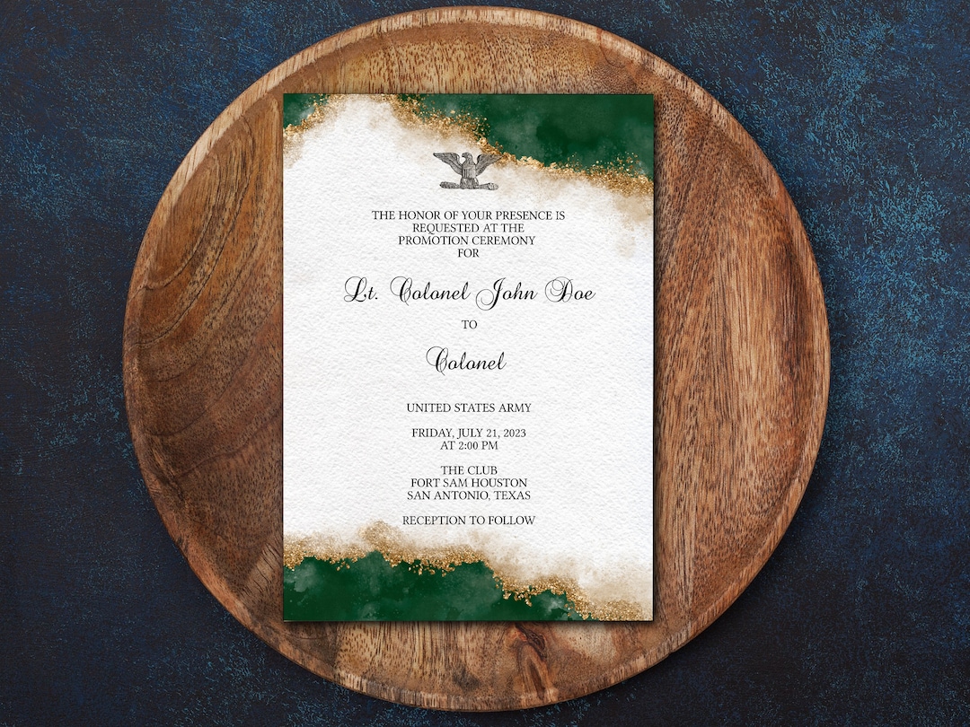 Digital Army Promotion Invitation | Customizable 5x7 | Instant Download ...