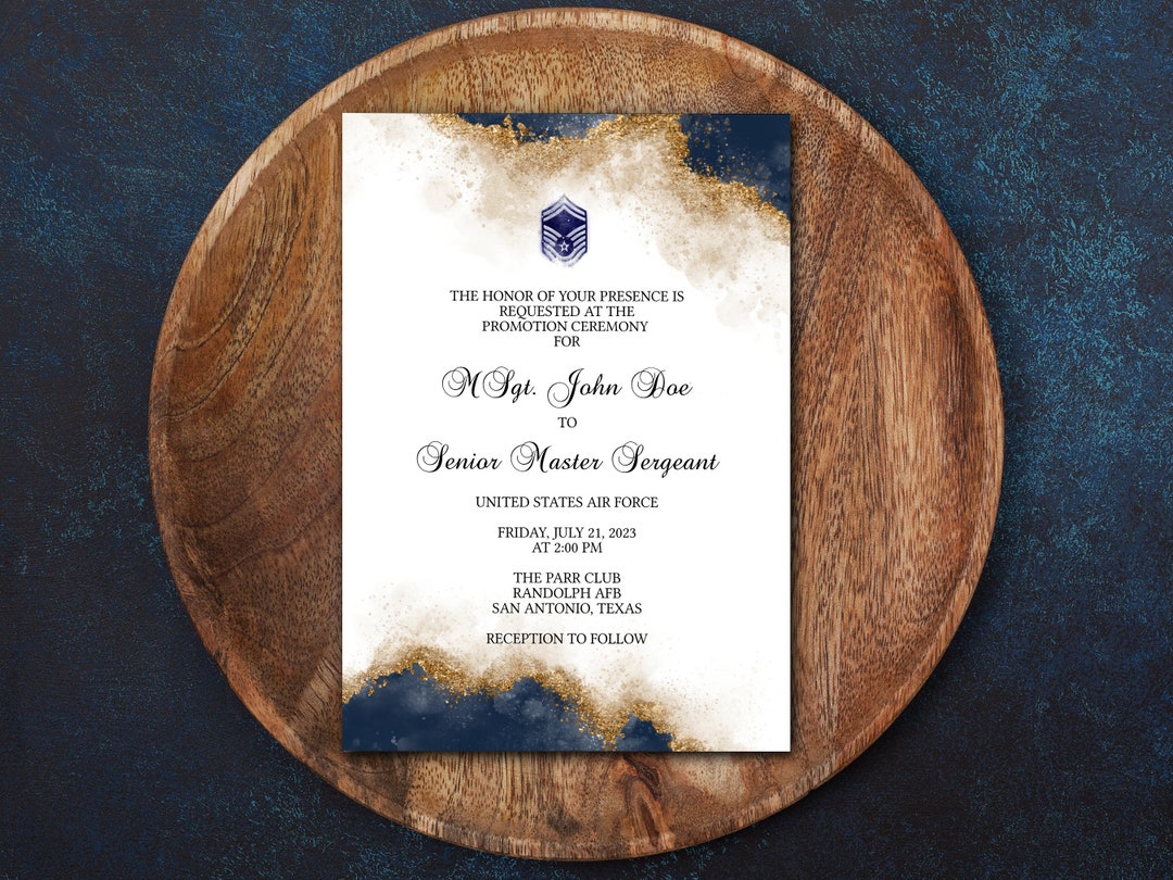 Digital Enlisted Air Force Promotion Invitation | Customizable 5x7 ...