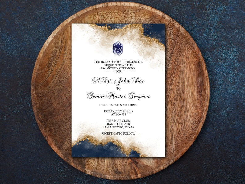 Digital Enlisted Air Force Promotion Invitation | Customizable 5x7 ...