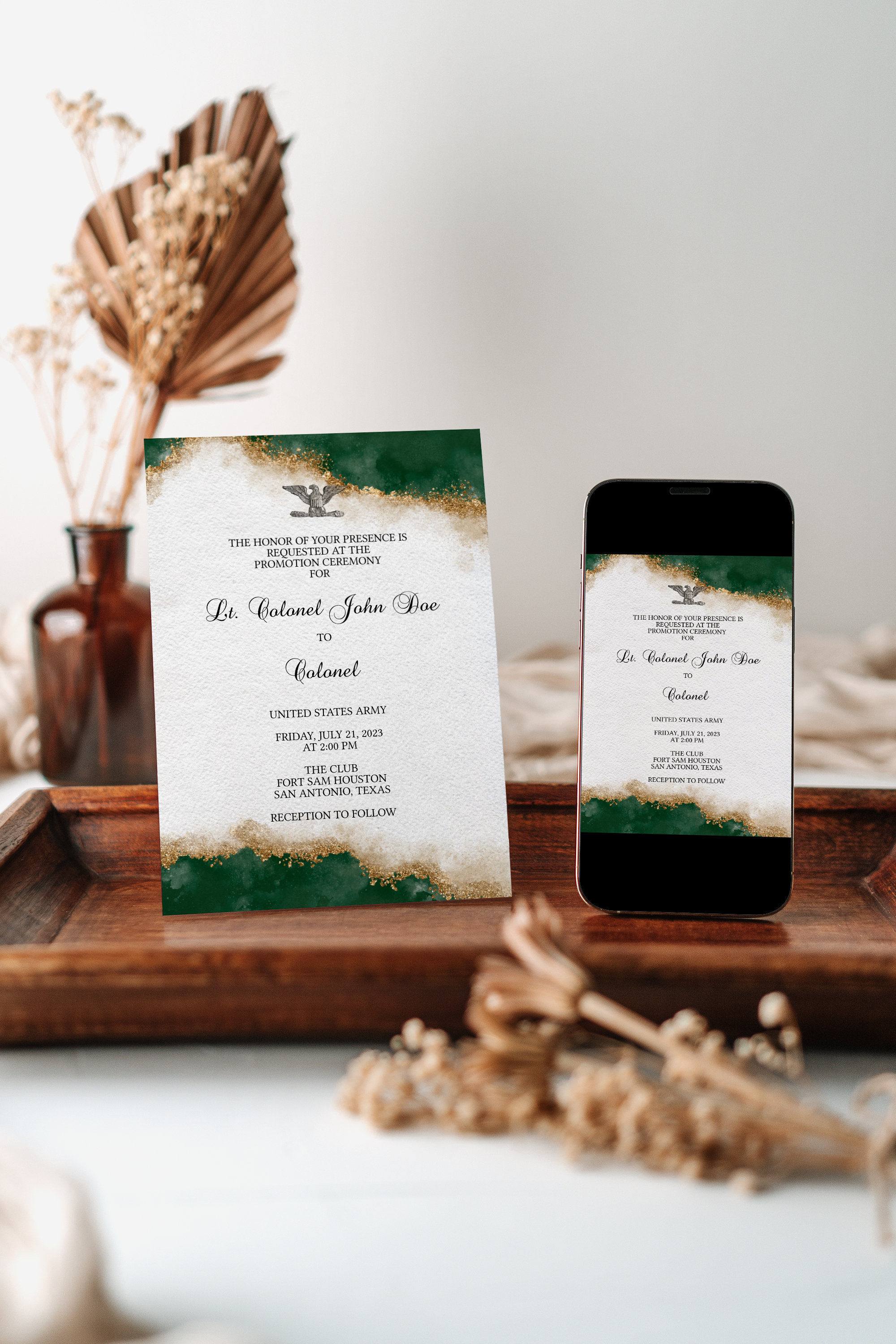 Digital Army Promotion Invitation | Customizable 5x7 | Instant Download ...