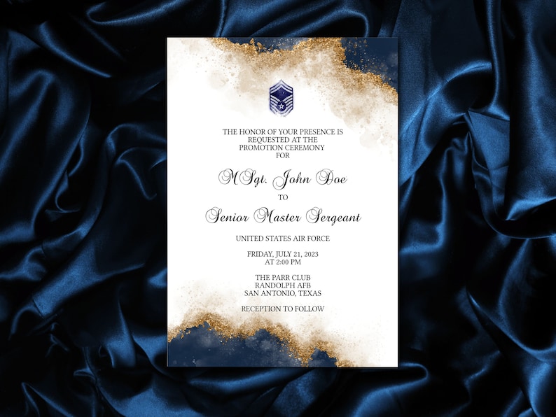 Digital Enlisted Air Force Promotion Invitation | Customizable 5x7 ...