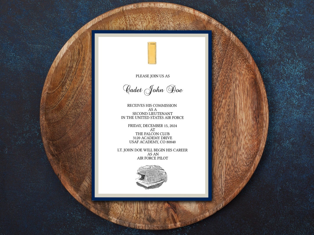 Air Force Academy Commissioning Invitation Customizable Print at Home ...