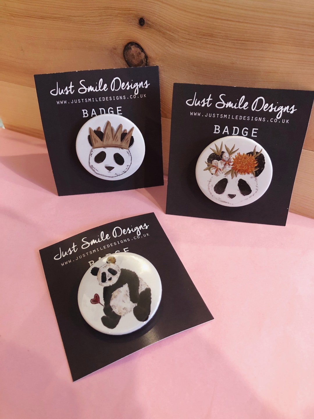 Panda Badges - King Panda Badge - Cute Panda Badge - Panda Pin Back ...