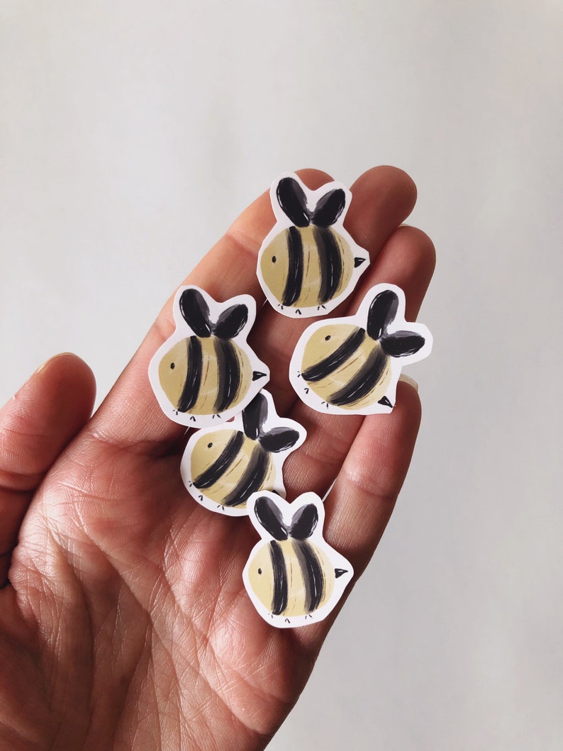 Bee Sticker Set Bee Sticker Pack Vinyl Stickers Bees | Etsy UK