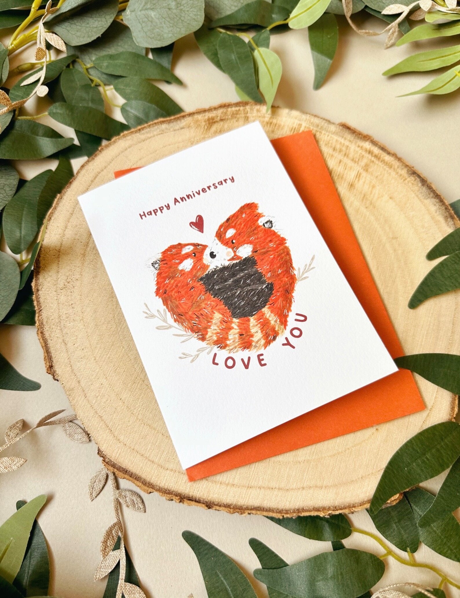 Red Panda Anniversary Card - Anniversary Card - Red Panda Card - Cute ...