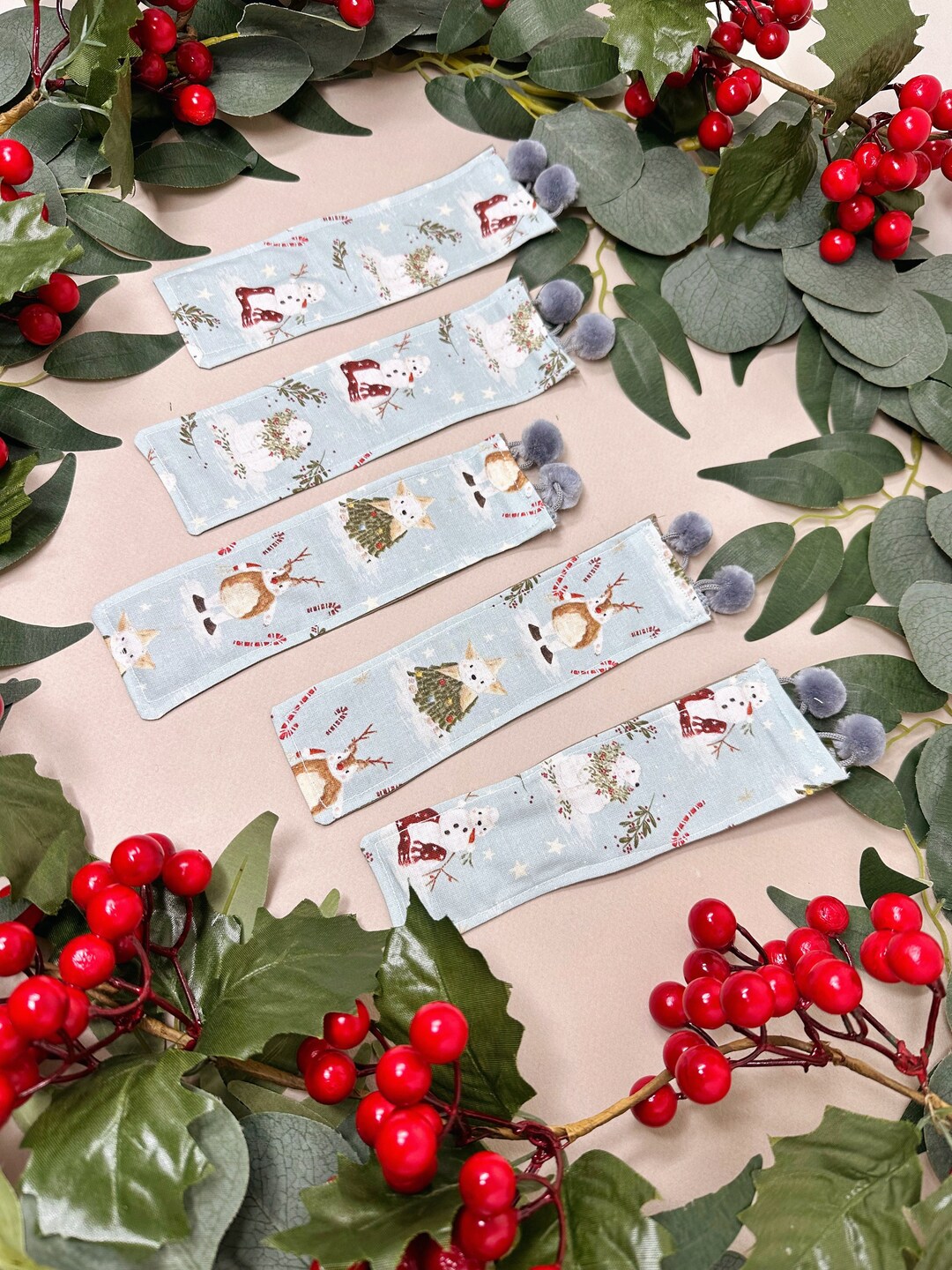 Christmas Polar Bears Bookmark Cute Polar Bear Bookmark Fabric Bookmark ...