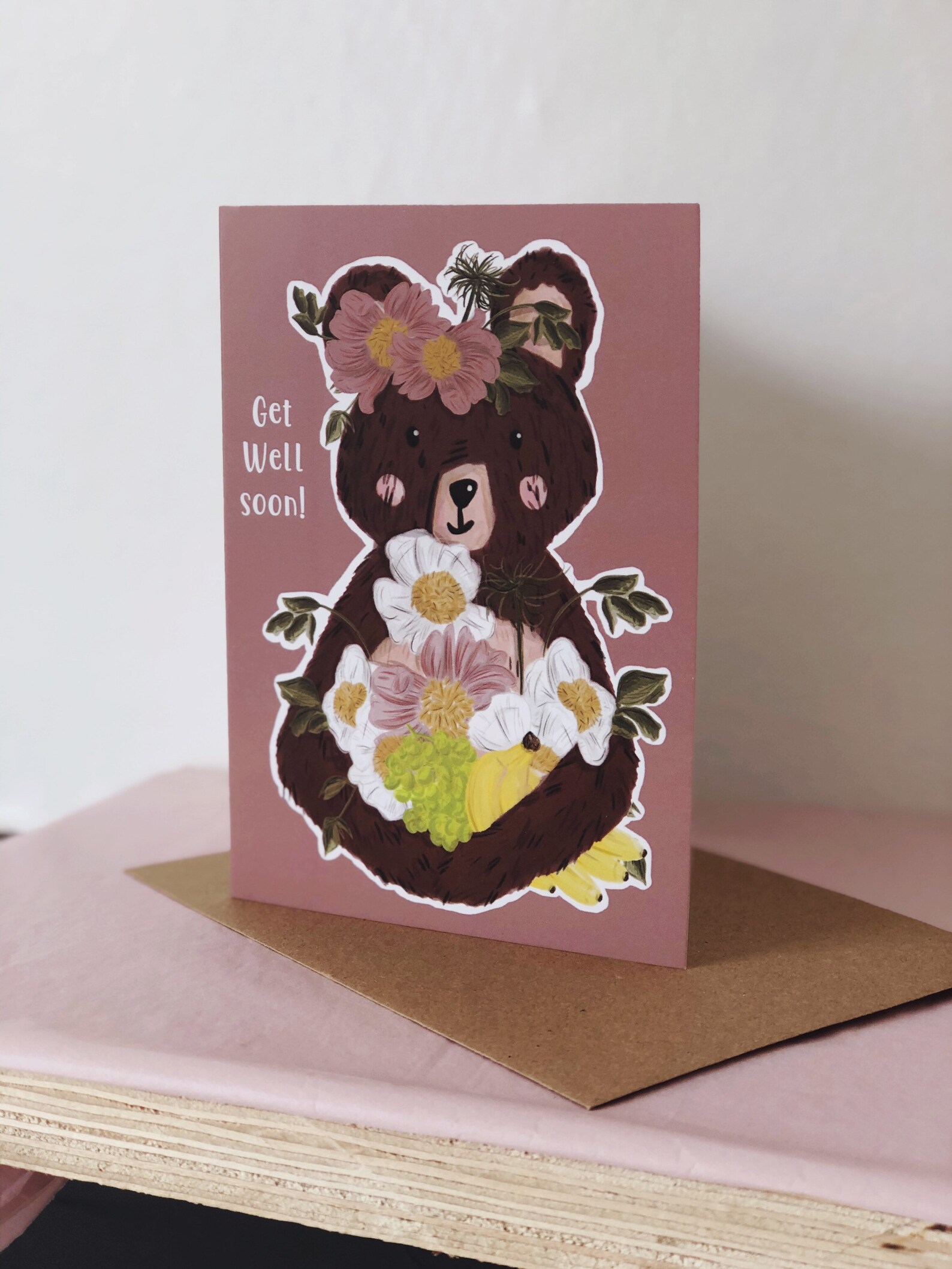 Bear Get Well Card Get Well Card Bear Card Bear With | Etsy
