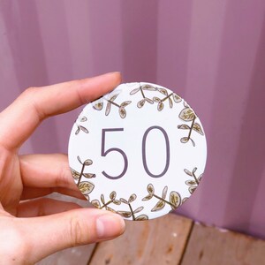 50th Badges - Birthday Badge - Birthday 50th Badge - Eucalyptus Pins ...