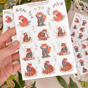 Red Panda Stickers - Red Panda Sticker Sheet - Red Panda Sticker Pack ...