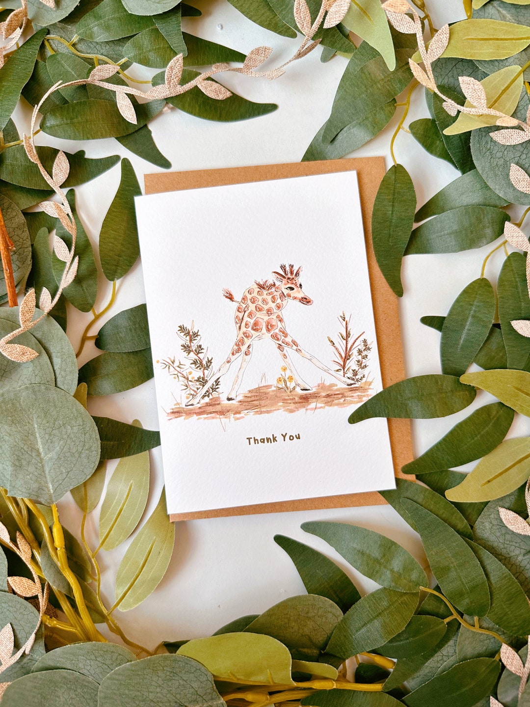 Giraffe Thank You Card - Giraffe Card - Thank You Card - Note Card ...