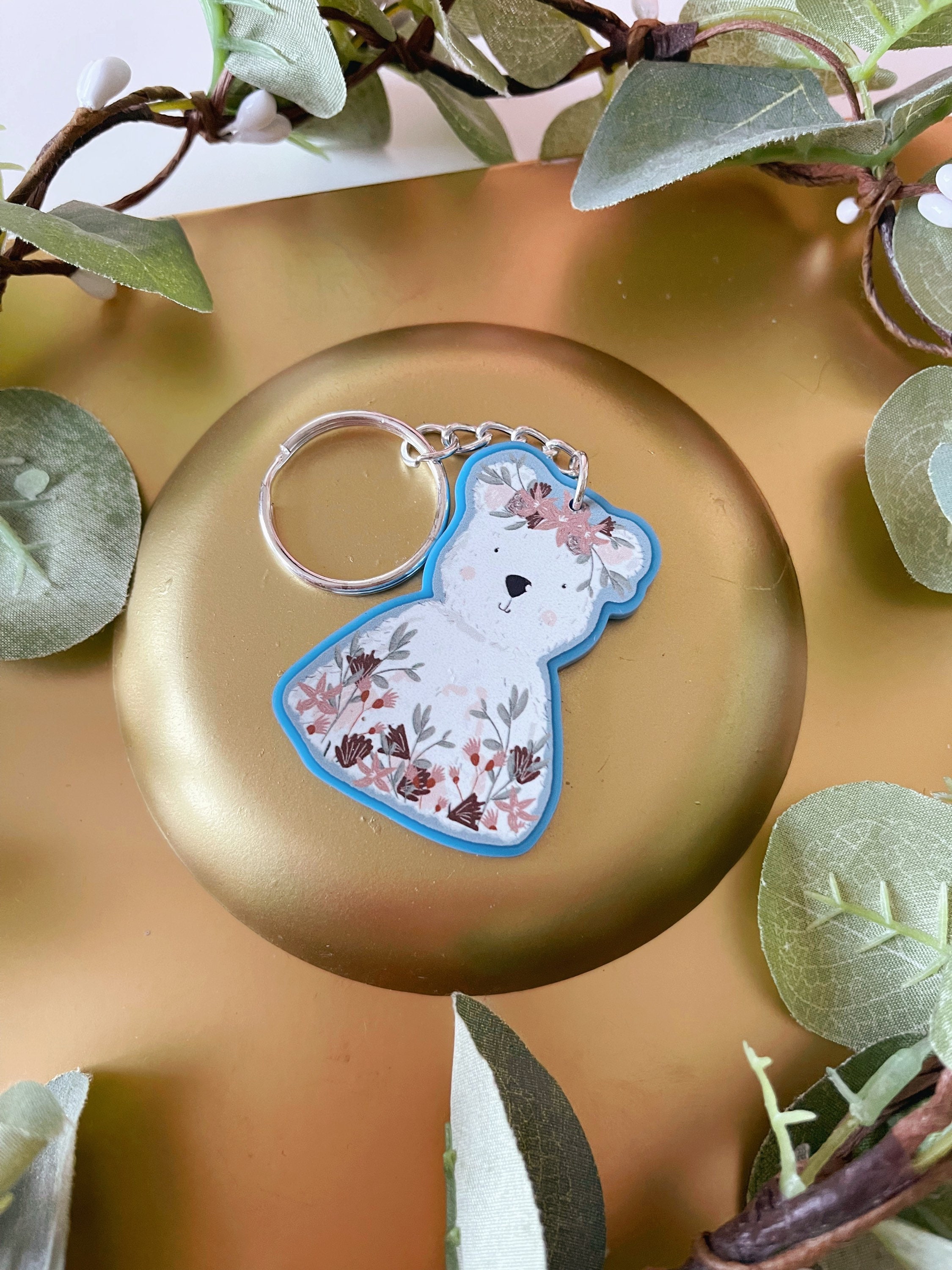 Polar Bear Keychain - Polar Bear Keyring - Acrylic Keyring - Bear Lover ...