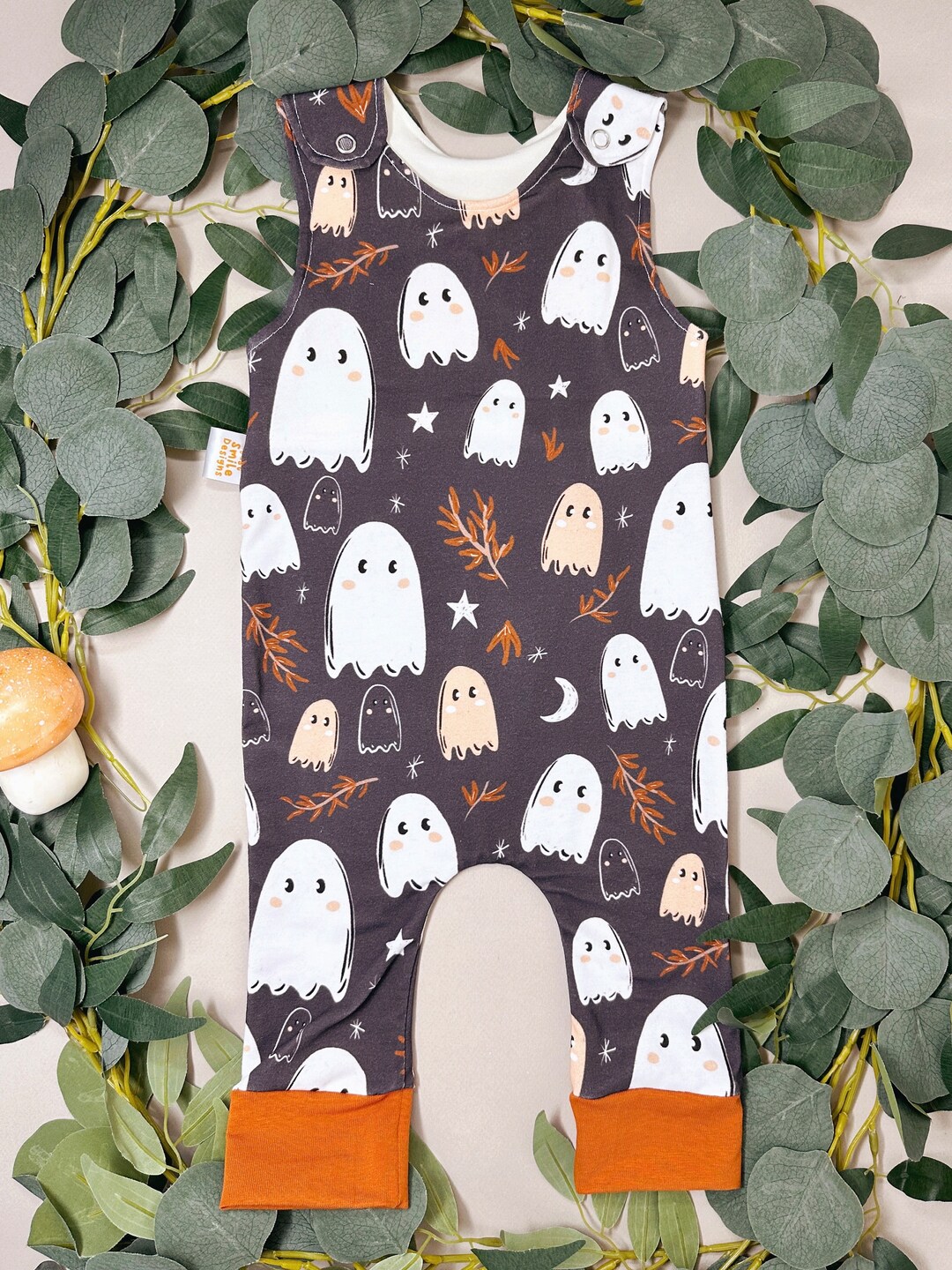 Ghost Baby Romper Cotton Jersey Fabric Halloween Outfit New Baby Gift ...