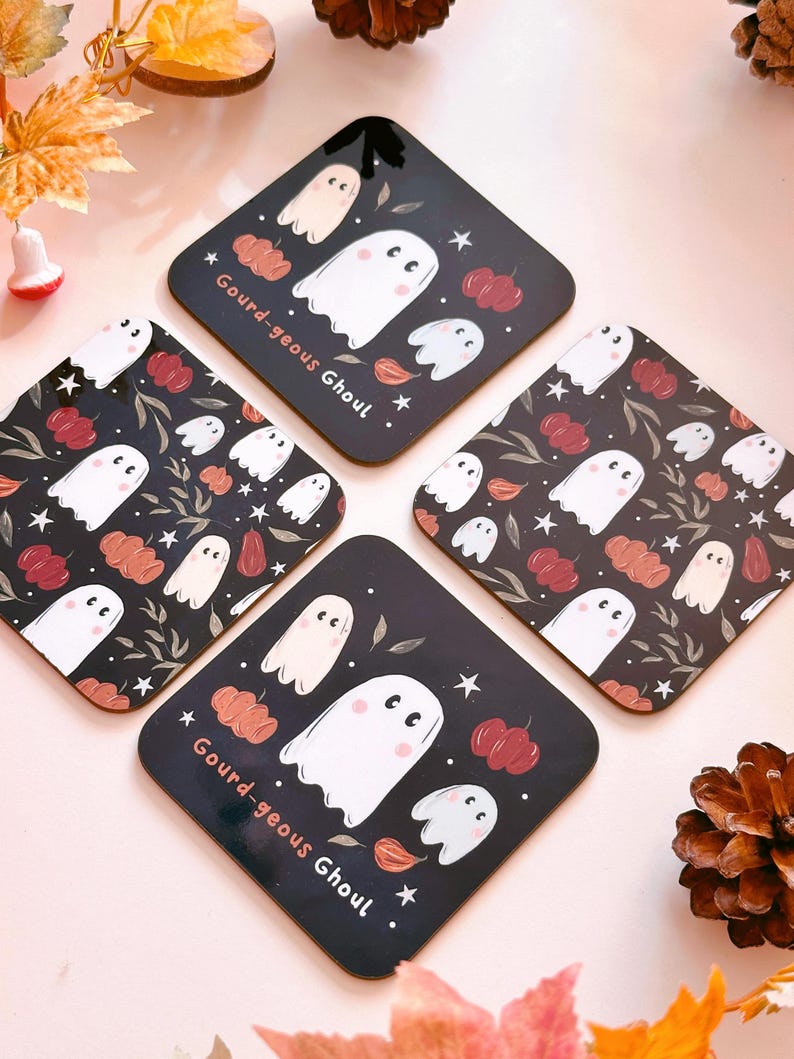 Ghost Coaster - Halloween Decoration - Spooky Season - Drinks Coaster ...