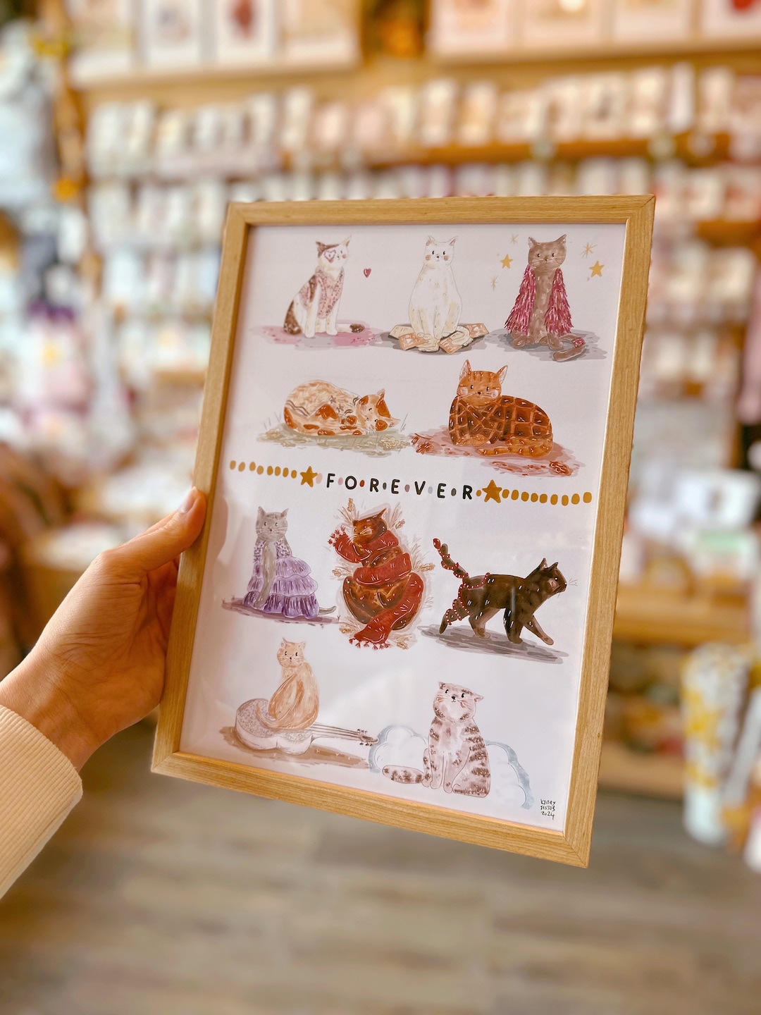 Cat Art Print - Swiftly Cute Fan - Poster for Cat Lovers -E Tours ...