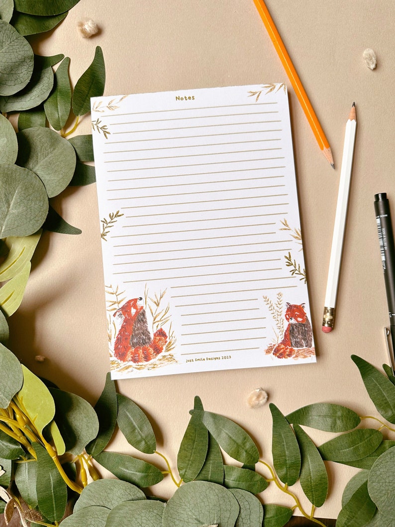 Red Panda Notepad Red Panda to Do List Notepad Memo Pad - Etsy