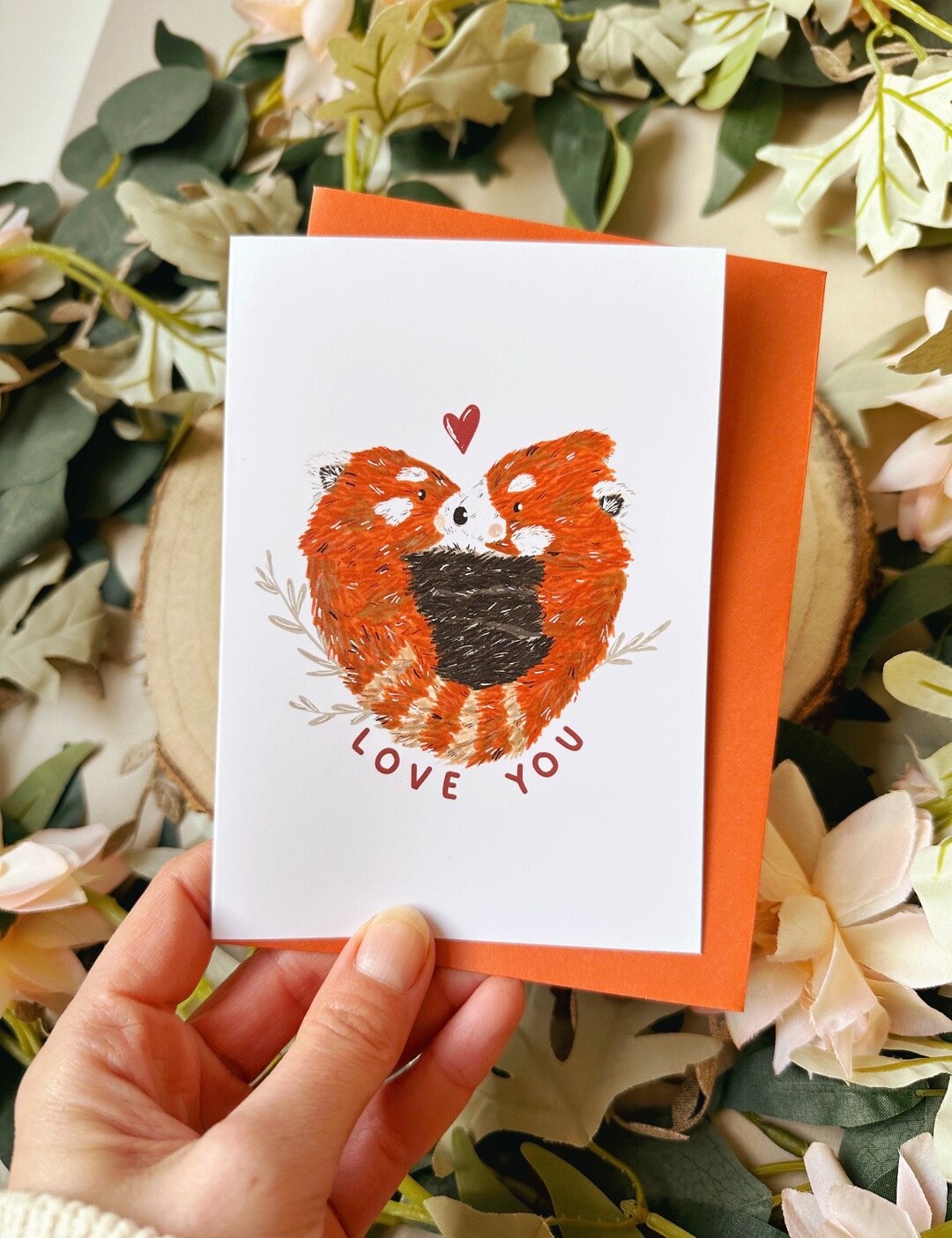 Red Panda Card Red Panda Valentines Day Card Love You Card Wildlife ...