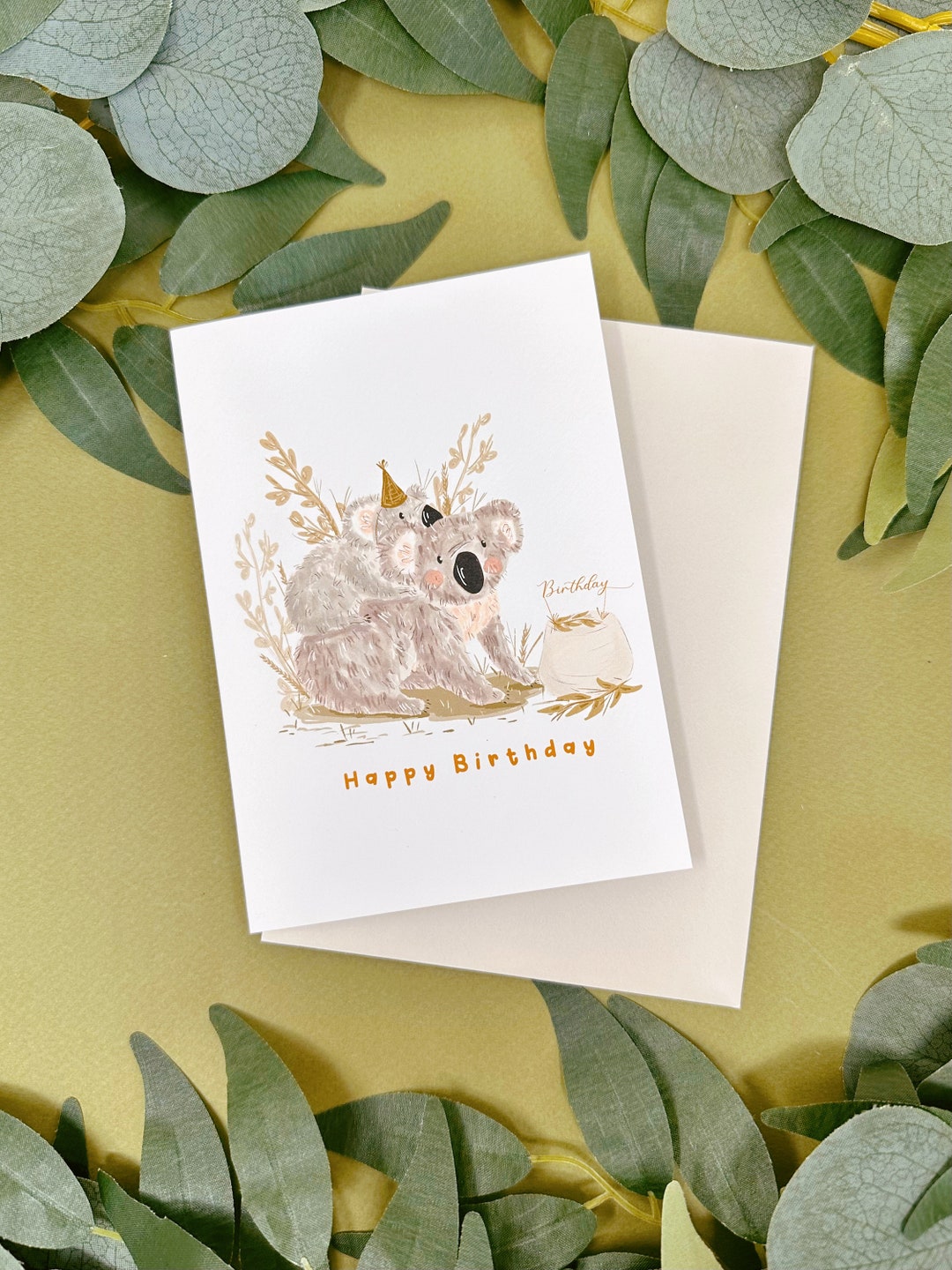 Koala Bear Birthday Card - Koala and Baby Card - Kawaii Koala Card ...