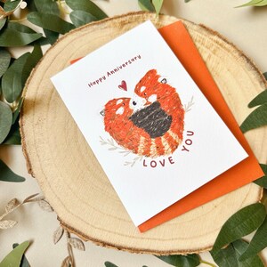 Red Panda Anniversary Card - Anniversary Card - Red Panda Card - Cute ...